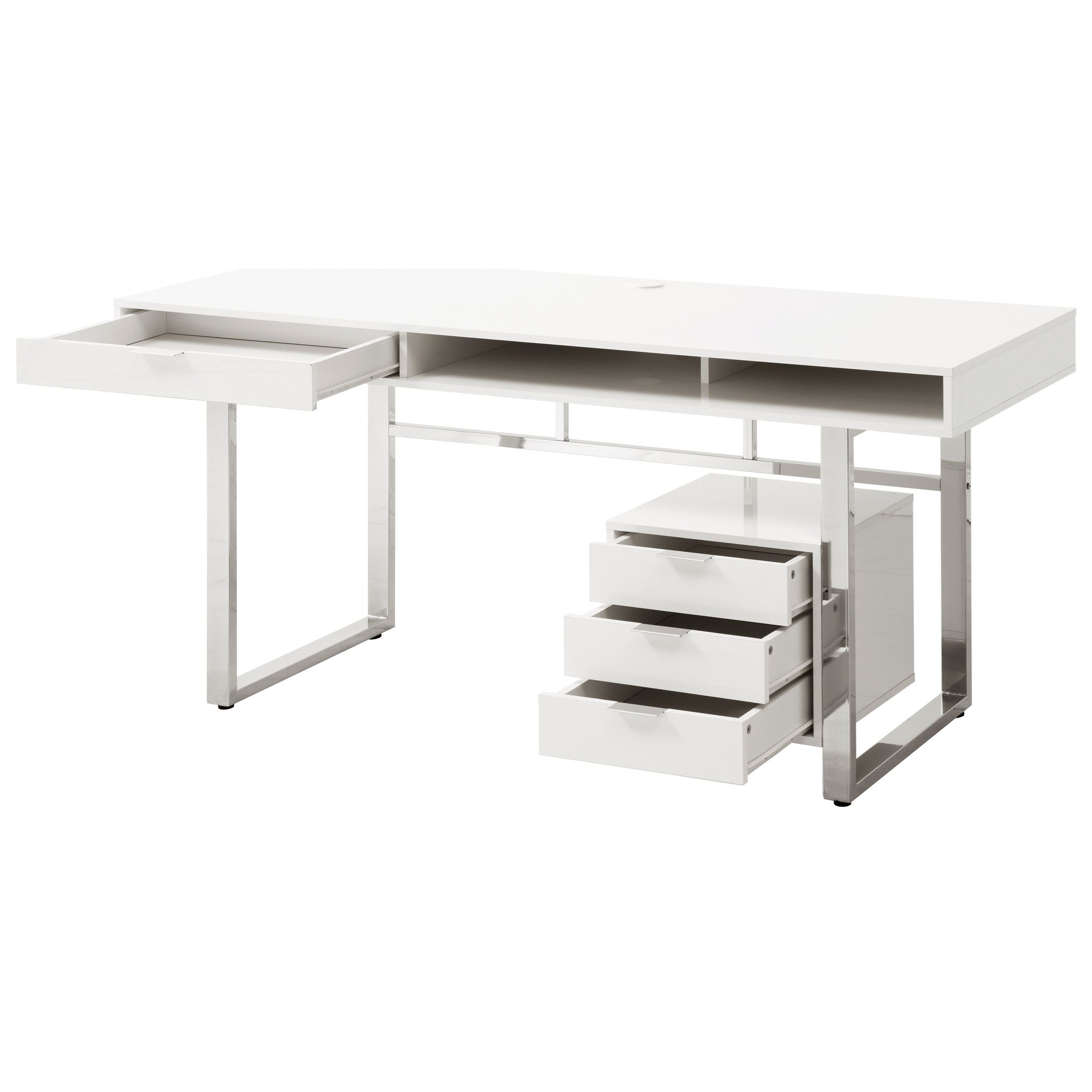 Coaster 800897 Contemporary Desk with Smooth Finish A1 Furniture Mattress Table Desks Writing Desks